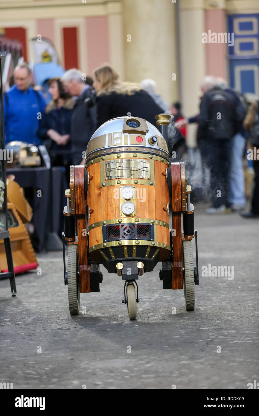 Alexandra Palace, North London, 18 Jan 2019 - Enthusiasts views R2D2 by ...