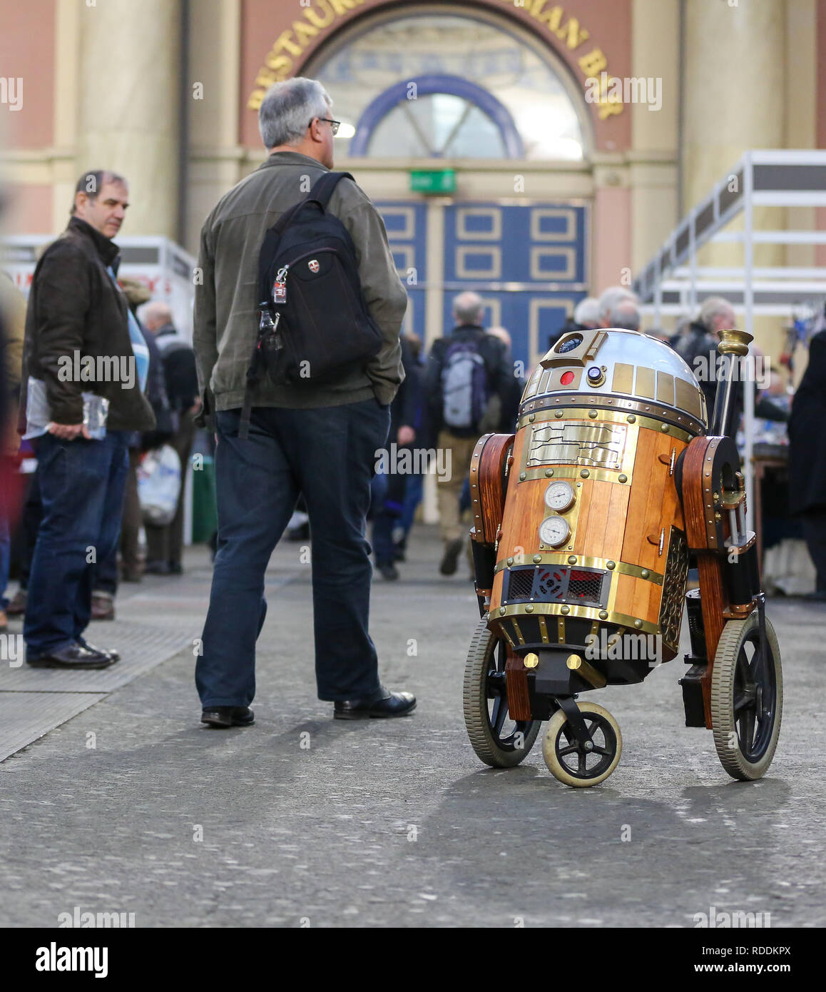 Alexandra Palace, North London, 18 Jan 2019 - Enthusiasts views R2D2 by ...