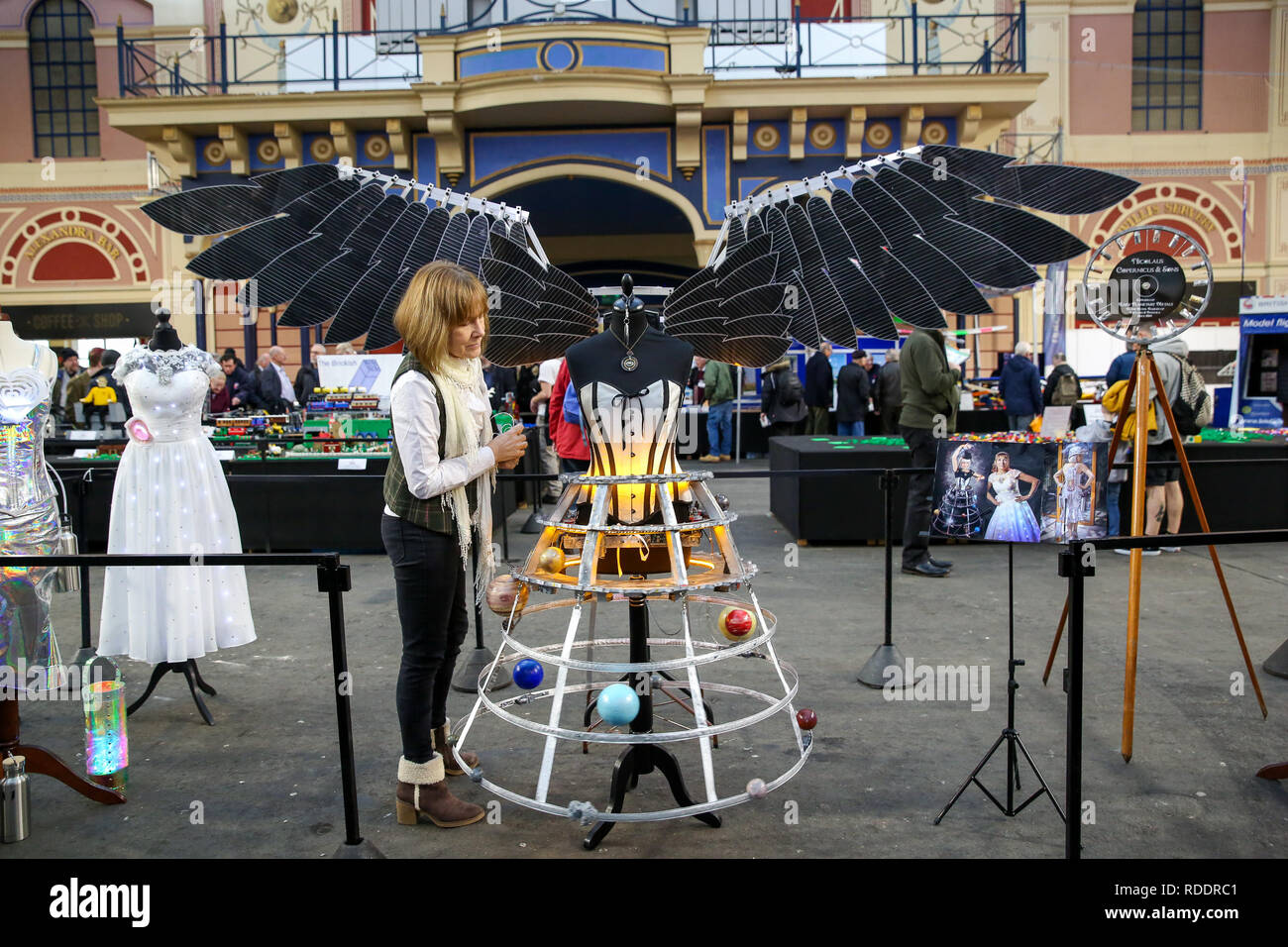 A woman is seen at the Steam of Steampunk stand at annual London Model ...