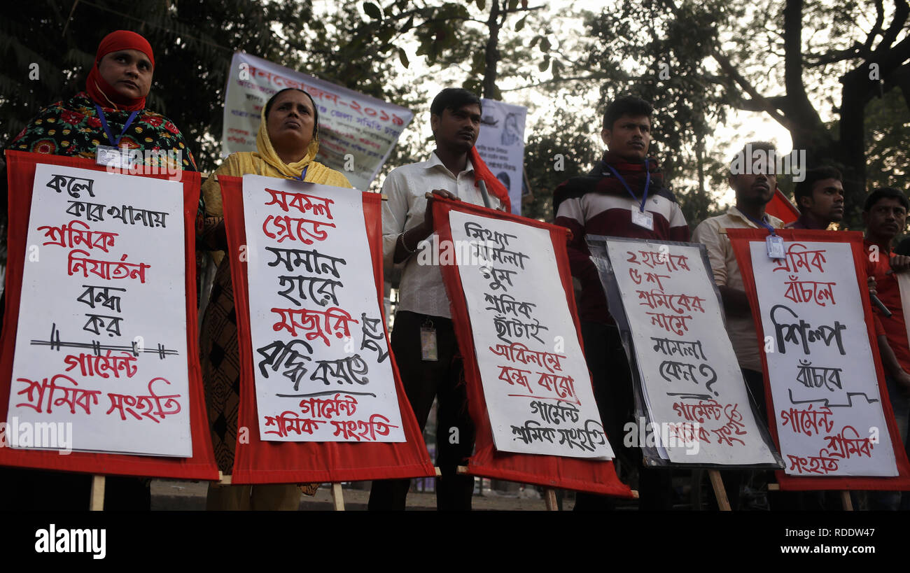 January 19, 2019 - Dhaka, Bangladesh - Bangladesh Garments Sromik ...