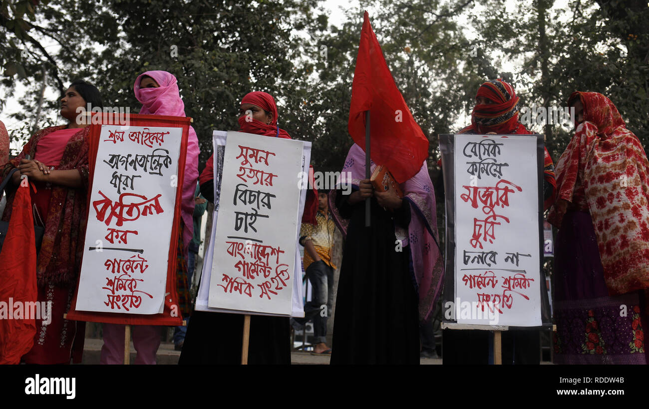 January 19, 2019 - Dhaka, Bangladesh - Bangladesh Garments Sromik ...