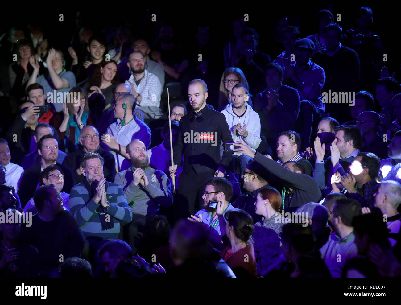 Luca Brecel during day five of the 2019 Dafabet Masters at Alexandra ...