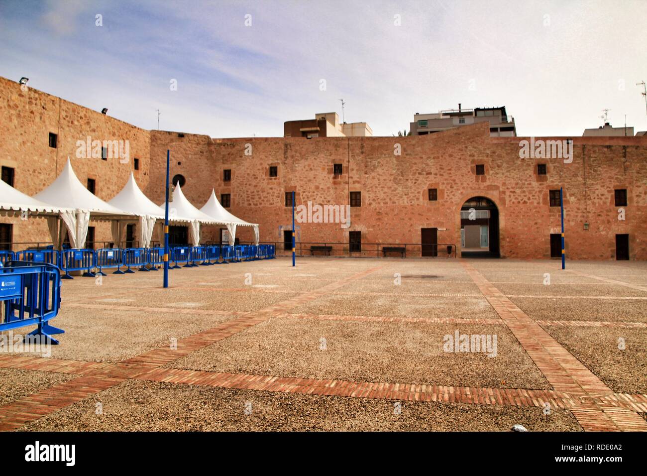 Fortress castle of the fishing village of Santa Pola, Alicante, Spain ...