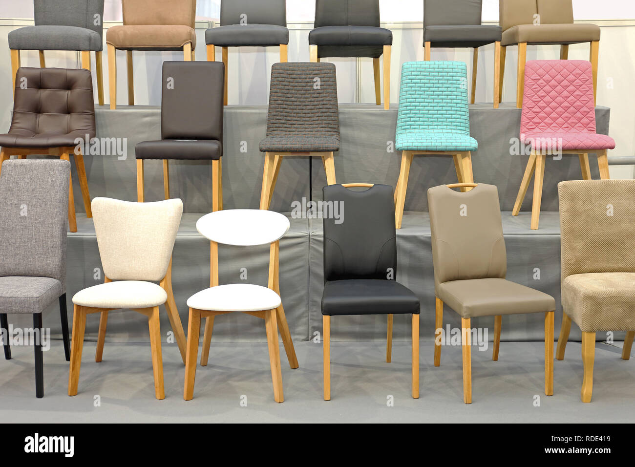 Modern New Chair Selection at Display Stock Photo - Alamy