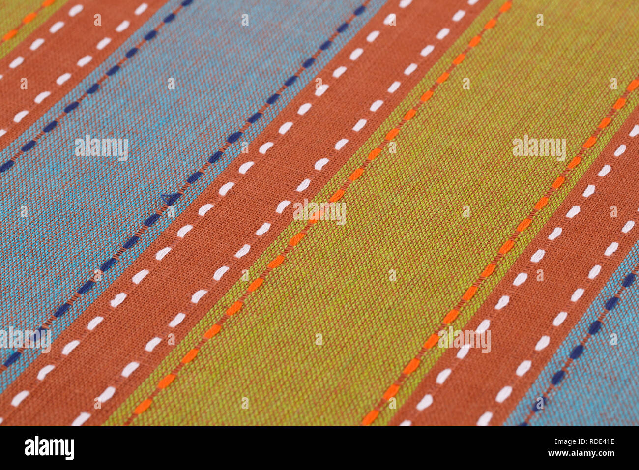 Striped tablecloth texture as a background, closeup picture Stock Photo ...