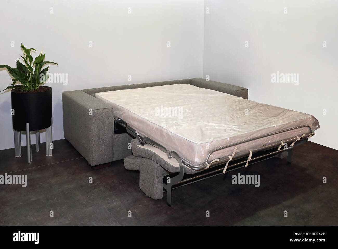 Open Sofa Couch Bed in Living Room Stock Photo - Alamy