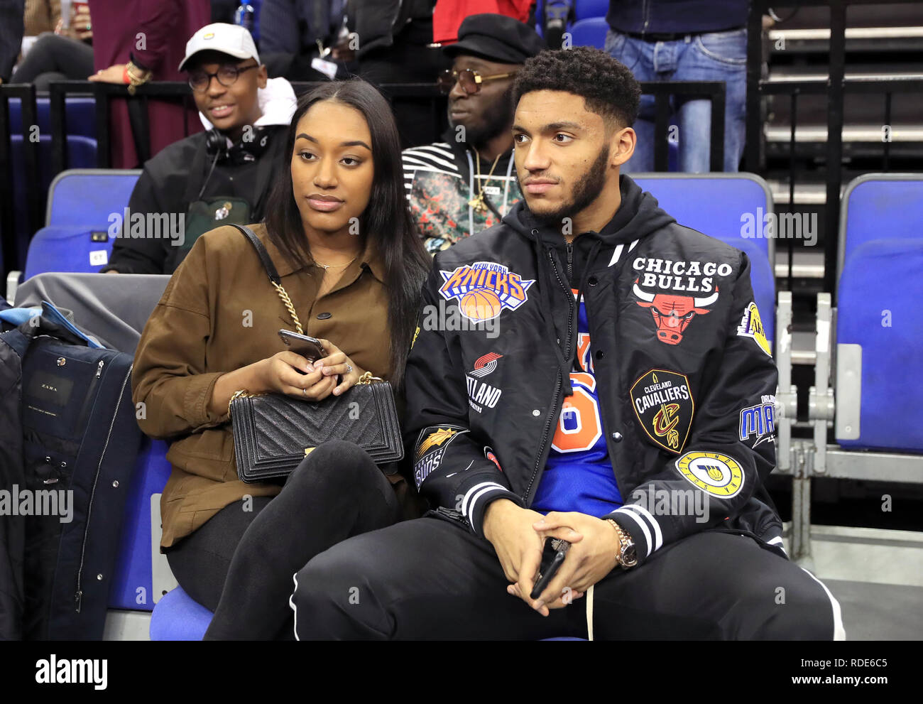 Joe Gomez and girlfriend Tamara during the NBA London Game 2019 at the ...