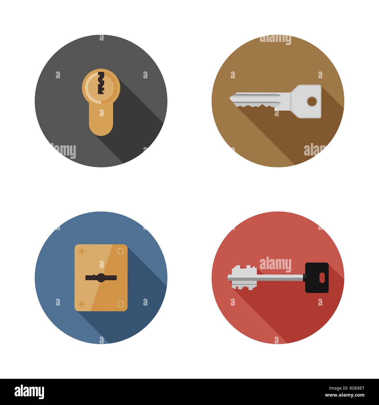 Keys and keyholes icons Stock Vector Image & Art - Alamy