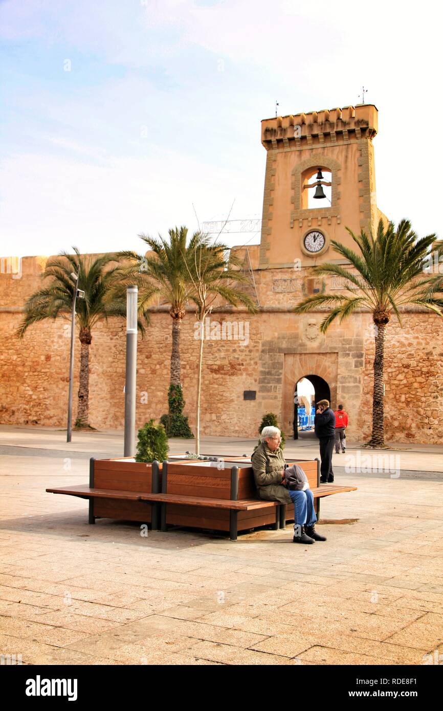 Santa Pola, Alicante, Spain- January 16, 2019: Fortress castle of the ...
