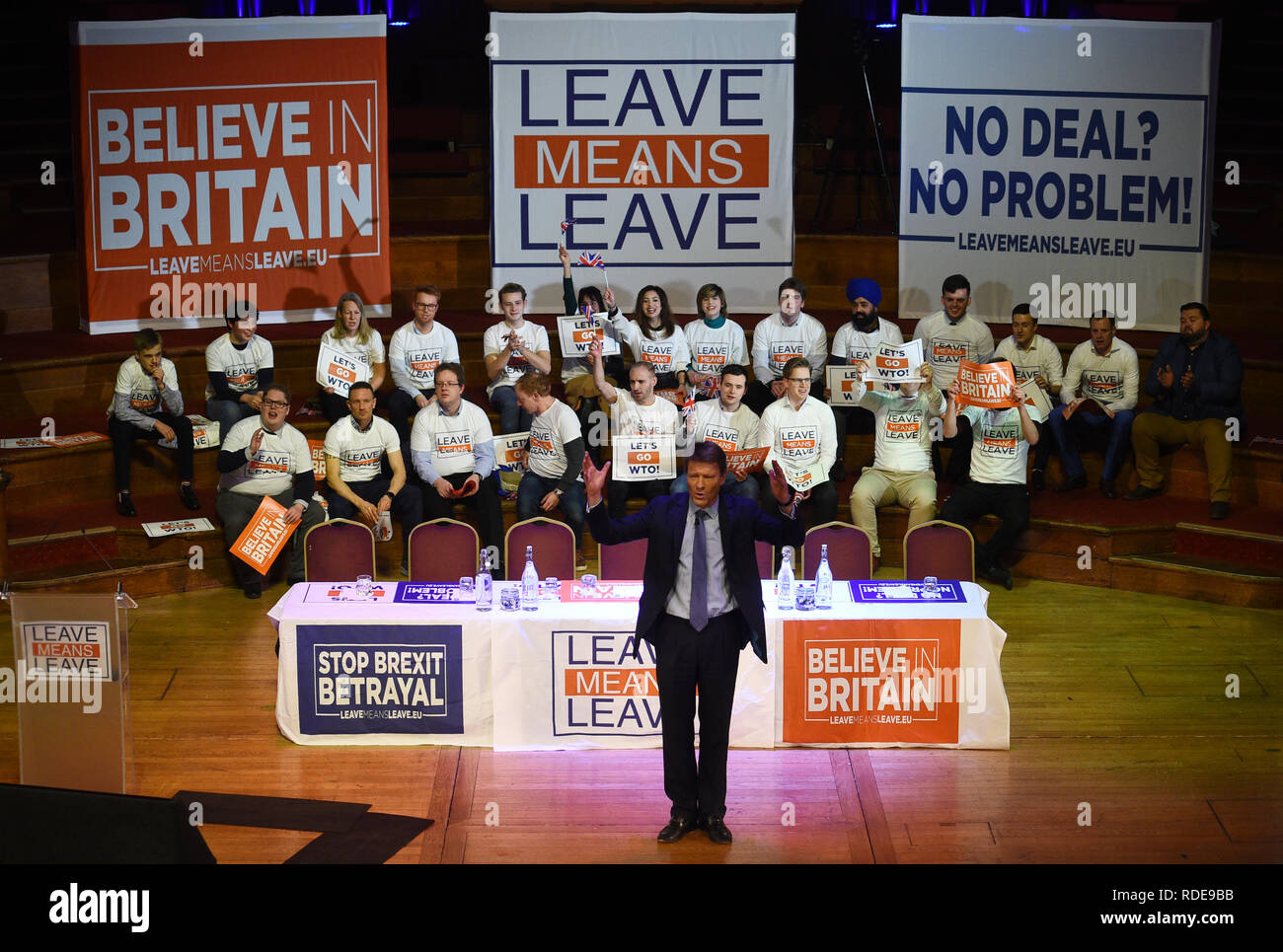 Leave Means Leave founder Richard Tice speaking at a Leave Means Leave ...
