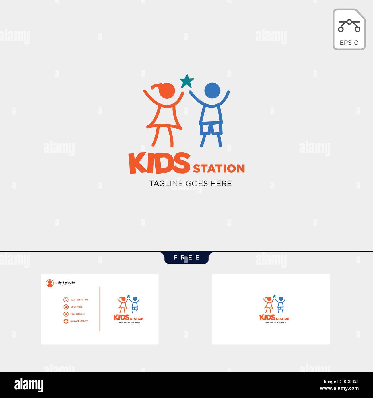 children playing group education logo template vector illustration ...