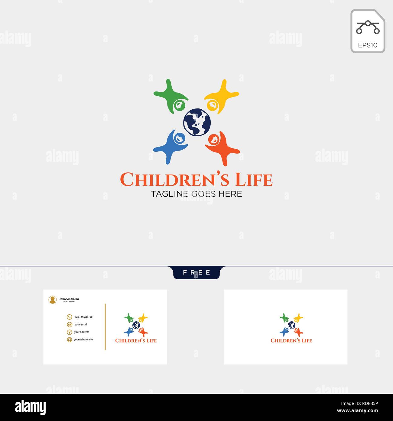 Children Life creative logo template vector illustration with business ...