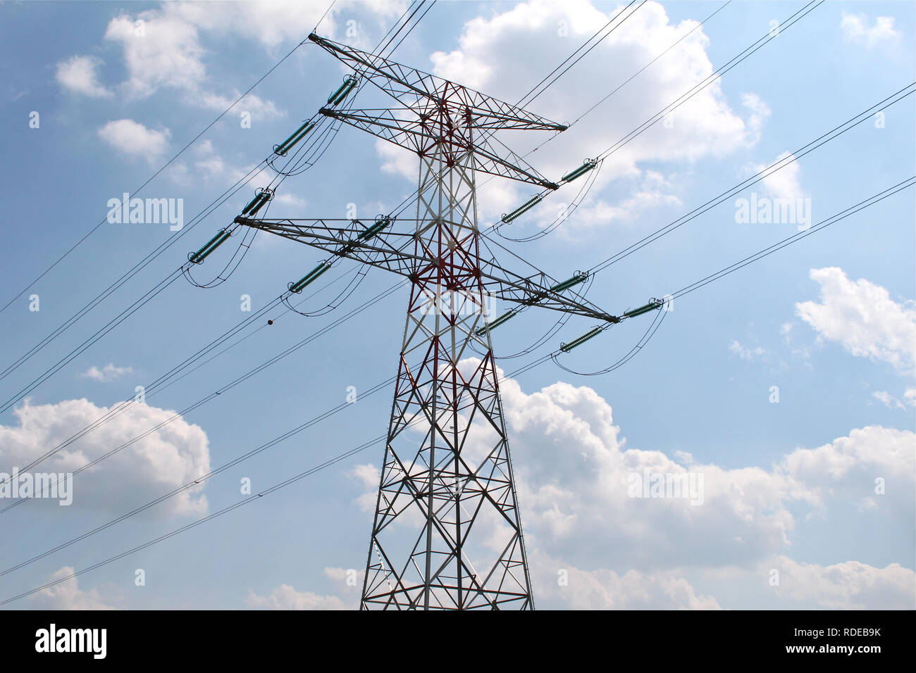 High voltage pylon for the distribution of electricity Stock Photo - Alamy