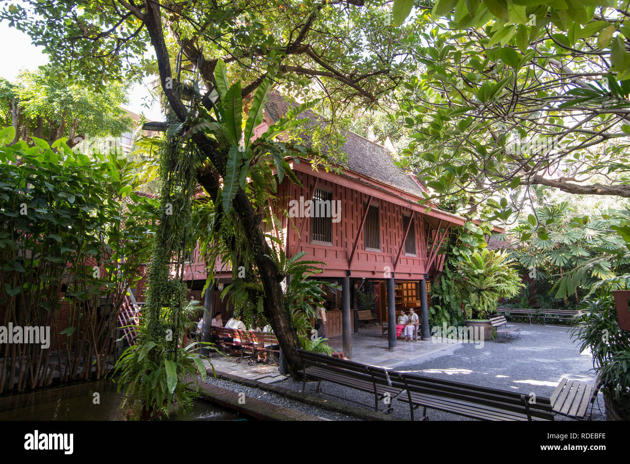 the architecture of Jim Thompson House at Siam Square in the city of ...