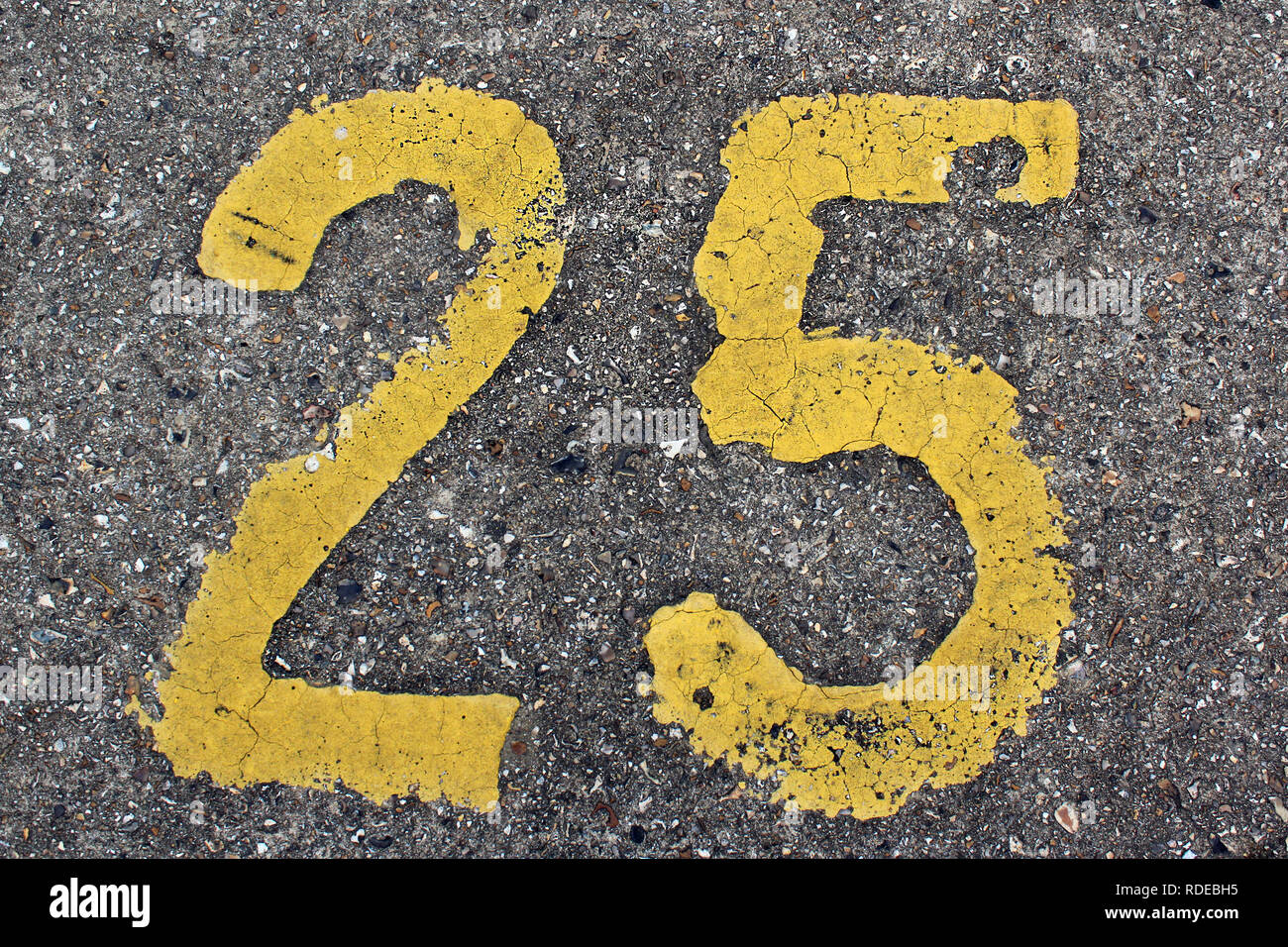 Number on asphalt pavement hi-res stock photography and images - Alamy