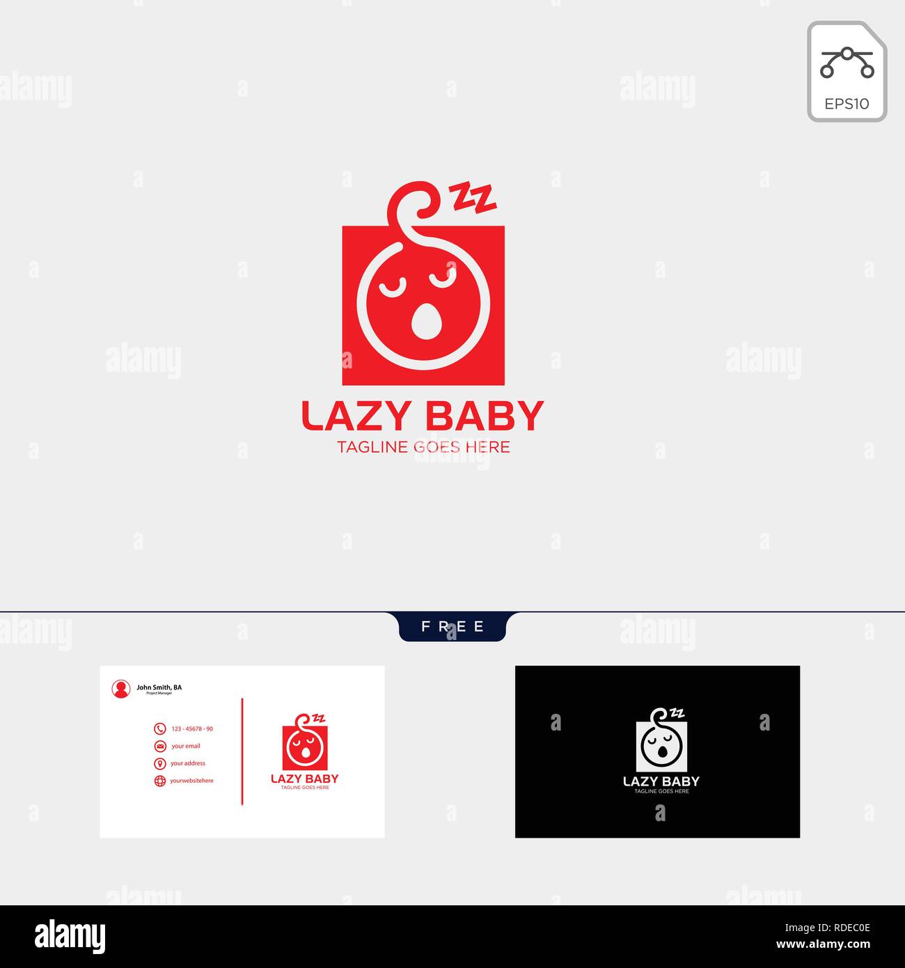 Lazy baby, lazy child creative logo template vector illustration, icon ...