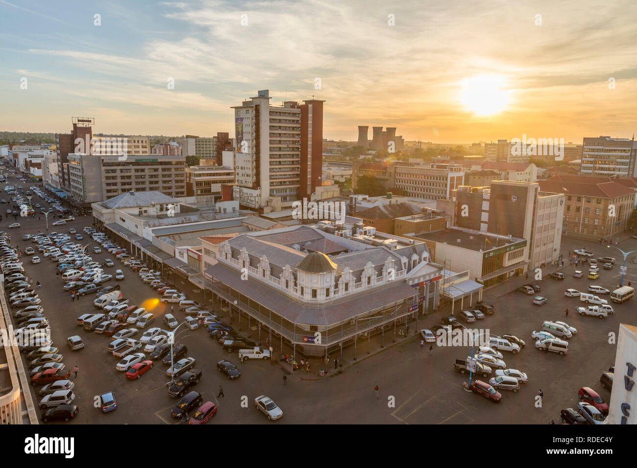 A sunset seen over Bulawayo CBD, Zimbabwe Stock Photo - Alamy