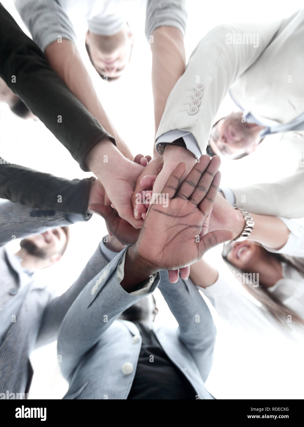 business background.business team making a stack of hands Stock Photo ...