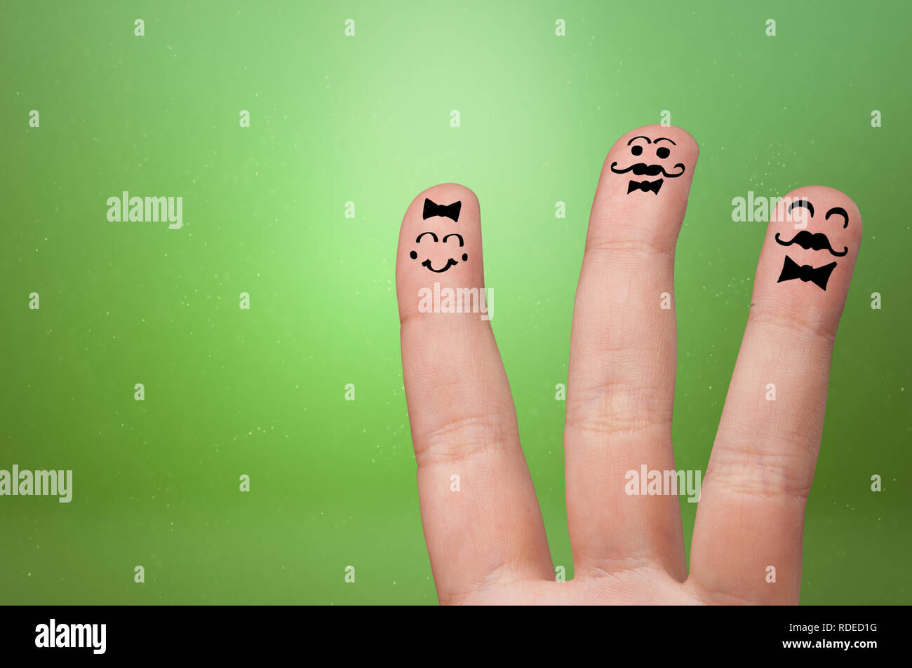Elegant happy face fingers hugs each other Stock Photo - Alamy