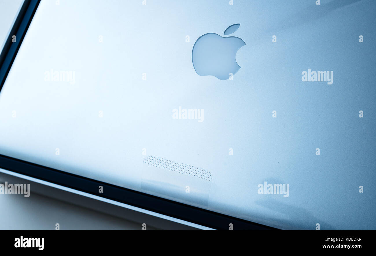 LONDON, UNITED KINGDOM - JAN 14, 2015: New Apple MacBook Pro laptop ...