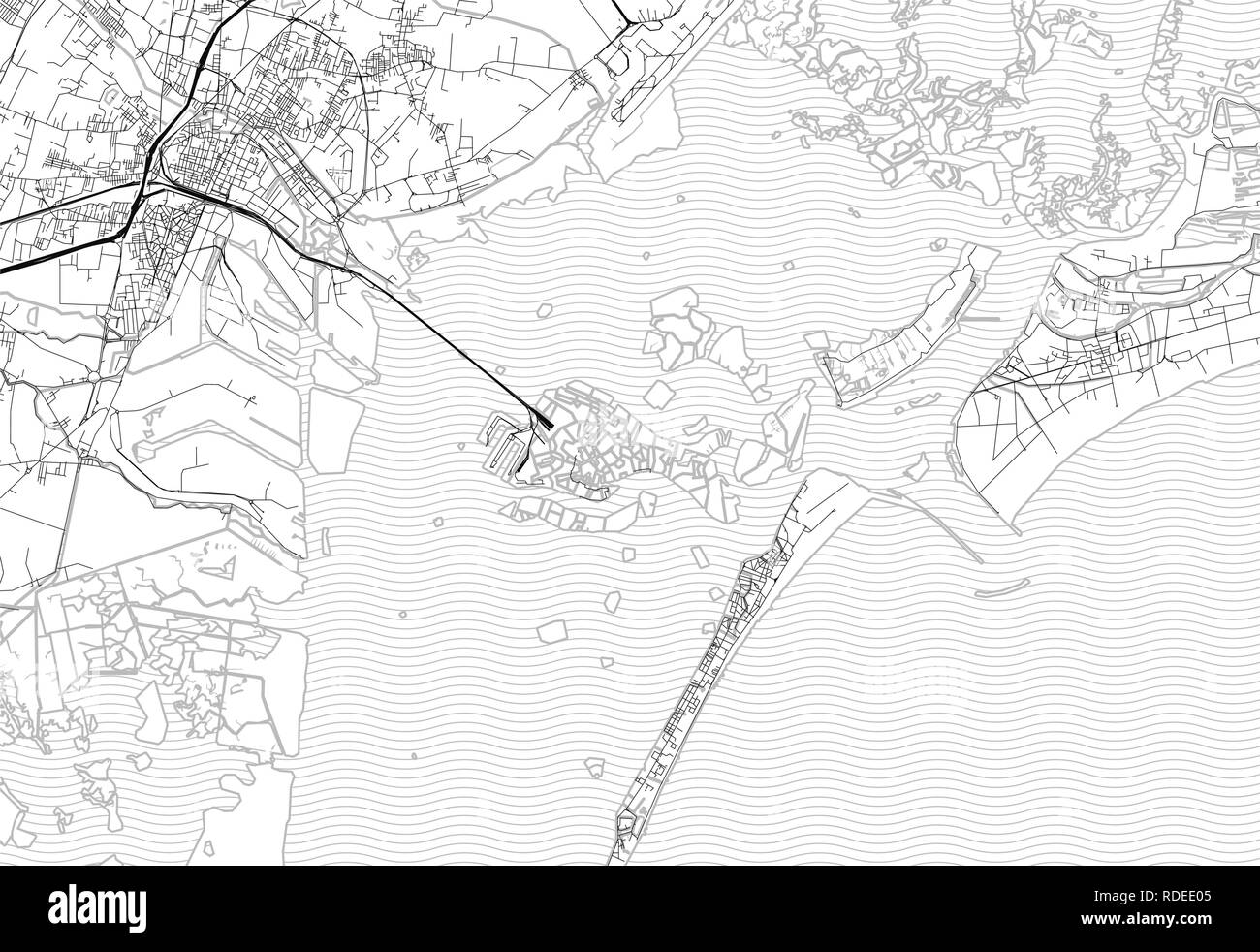 Area map of Venice, Italy. This artmap of Venice contains geography ...