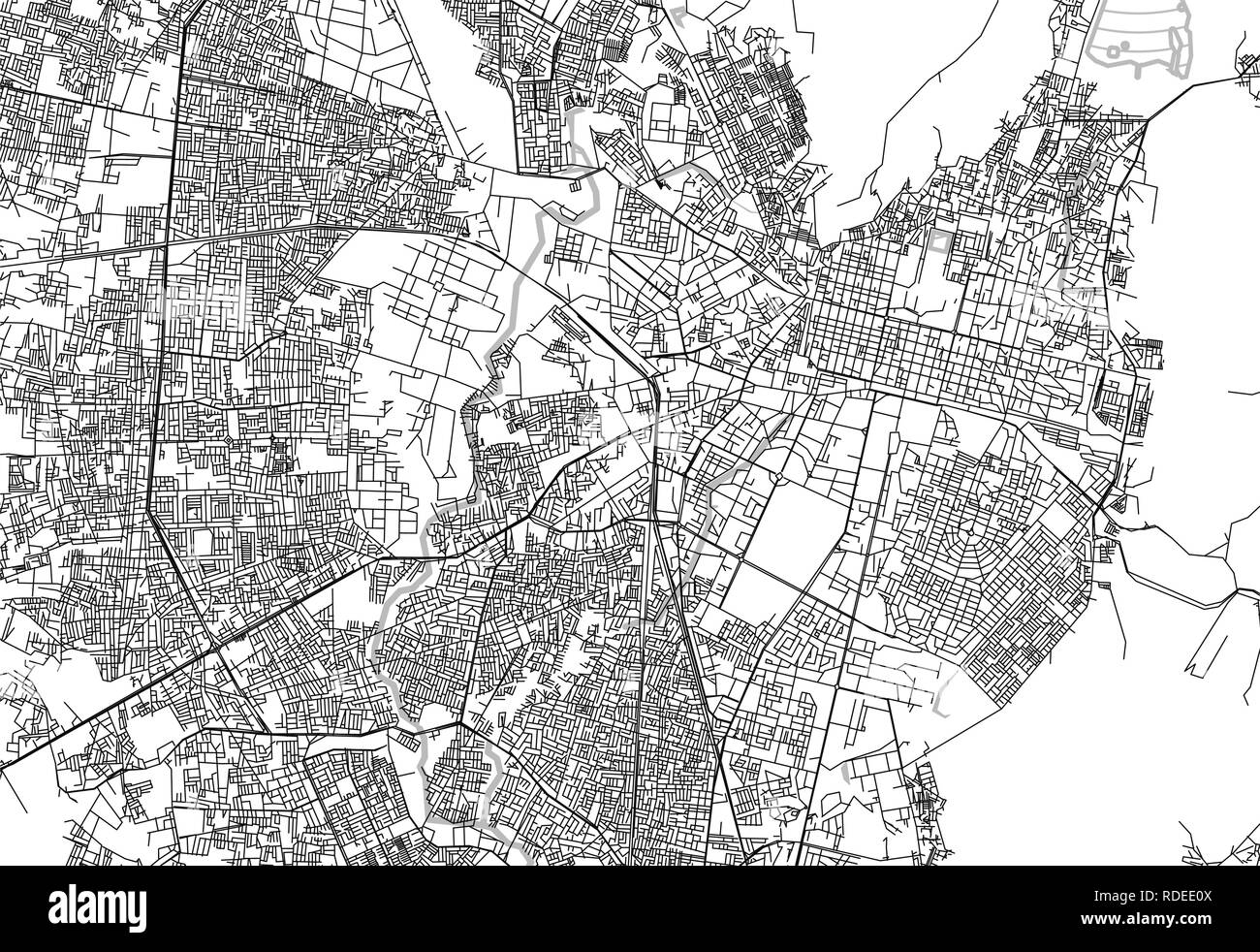 Area map of Jaipur, India. This artmap of Jaipur contains geography ...