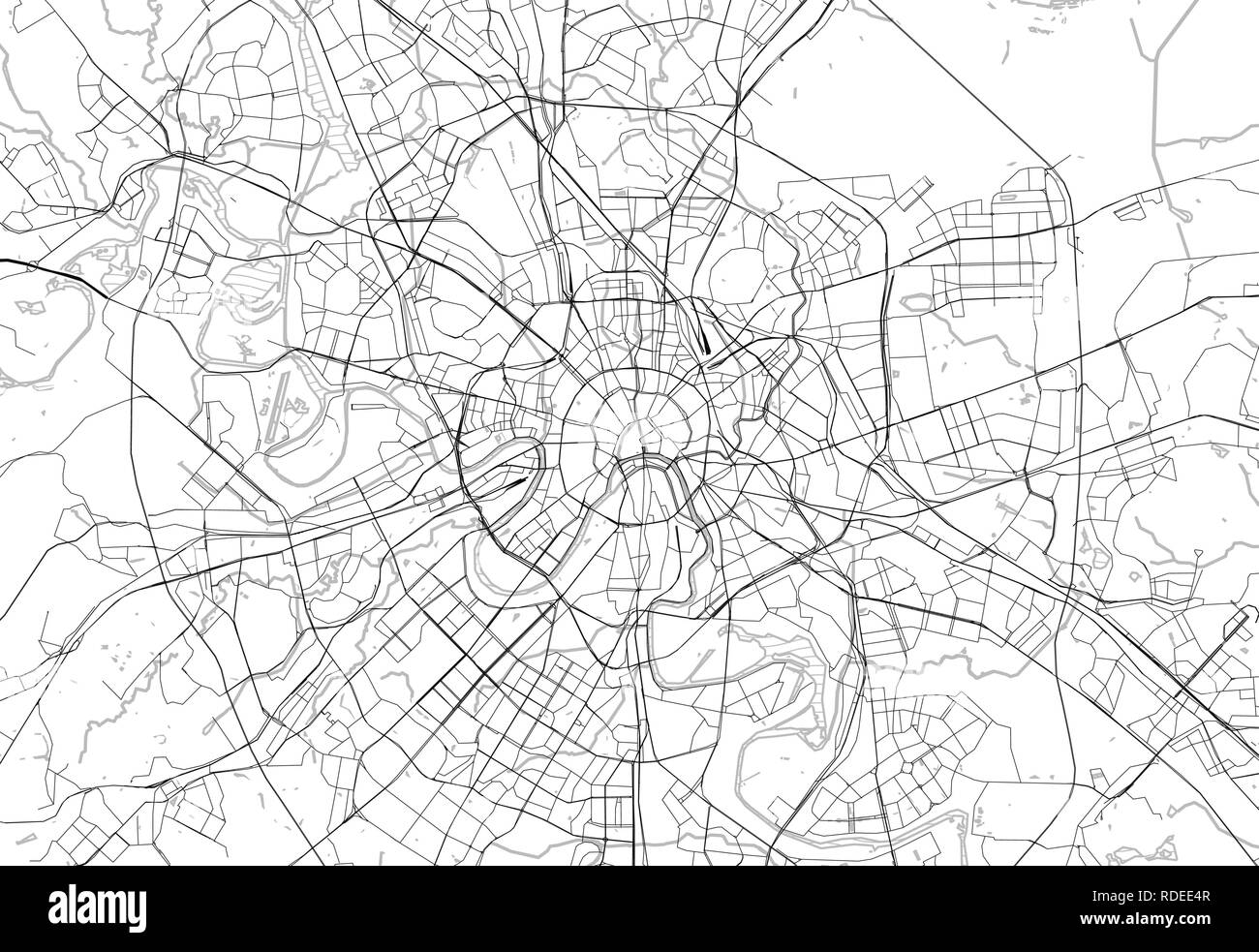 Area map of Moscow, Russia. This artmap of Moscow contains geography ...