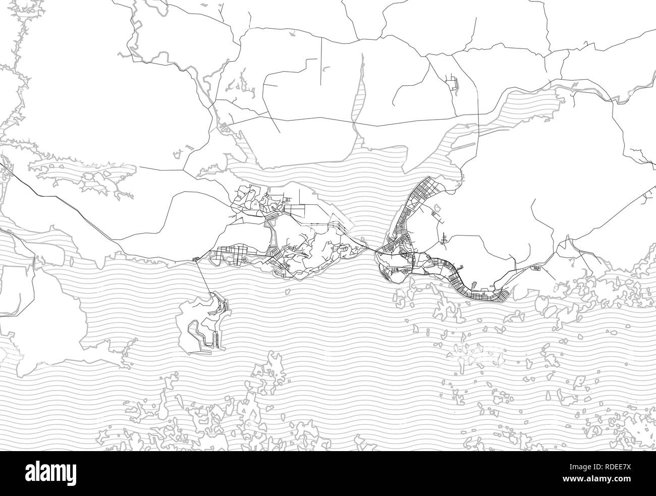 Area map of Ha Long, Vietnam. This artmap of Ha Long contains geography ...