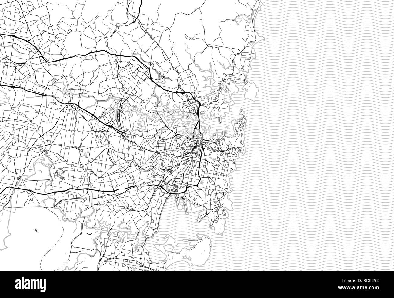 Area map of Sydney, Australia. This artmap of Sydney contains geography ...