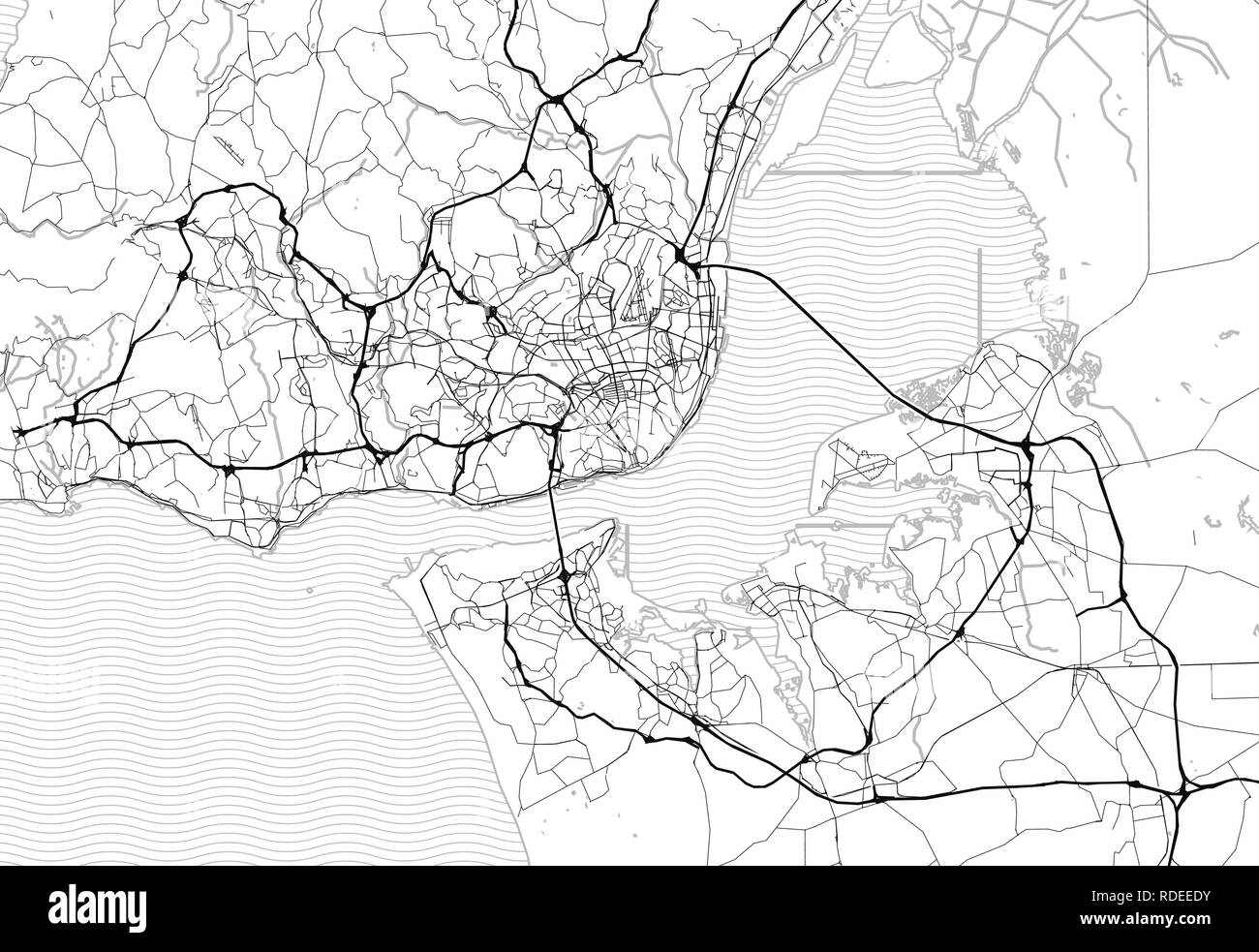 Area map of Lisbon, Portugal. This artmap of Lisbon contains geography ...