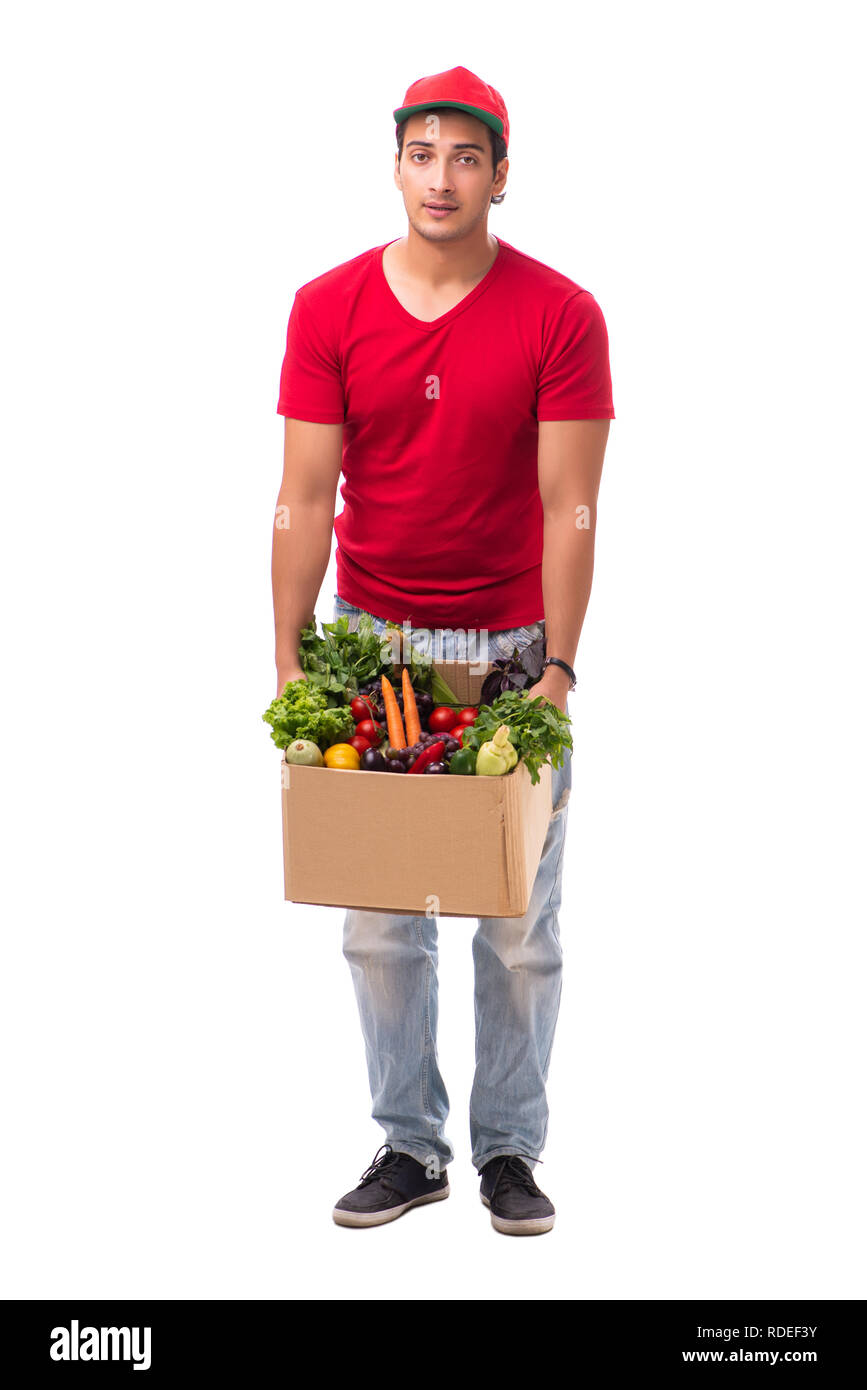 Concept of shopping delivery isolated on white background Stock Photo ...