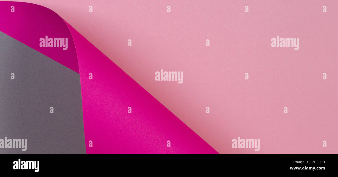 Abstract geometric shape pink grey color paper background Stock Photo ...