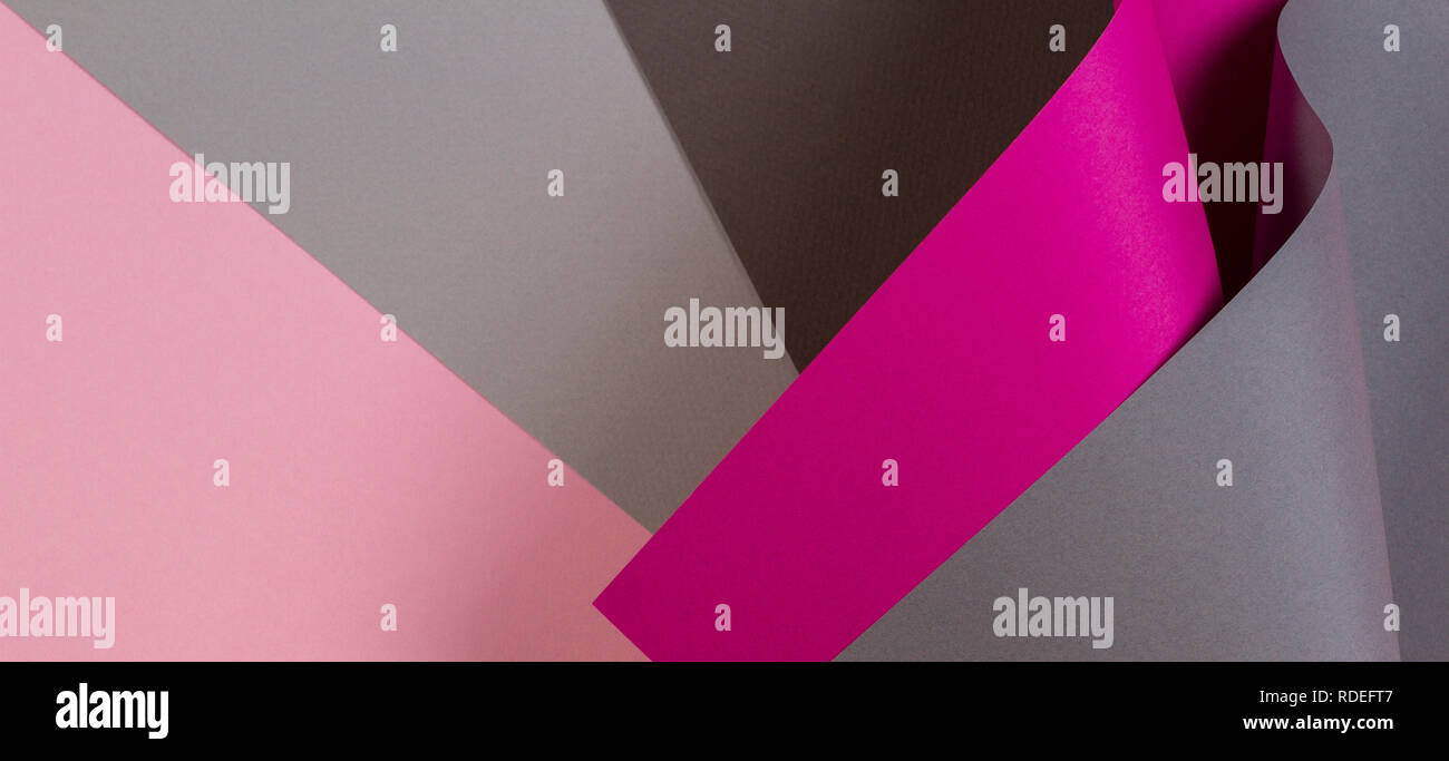 Abstract geometric shape pink magenta grey color paper background Stock ...