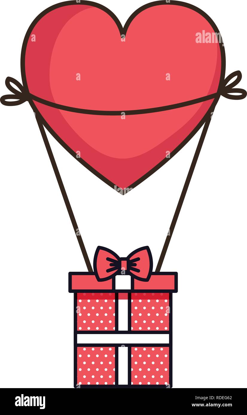 gift box present with heart floating Stock Vector Image & Art - Alamy