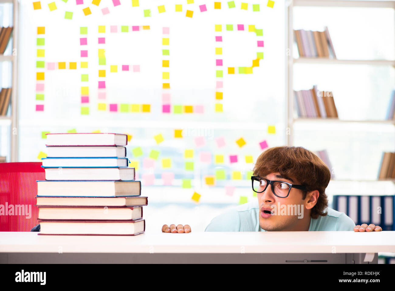 Student preparing for university exams Stock Photo - Alamy
