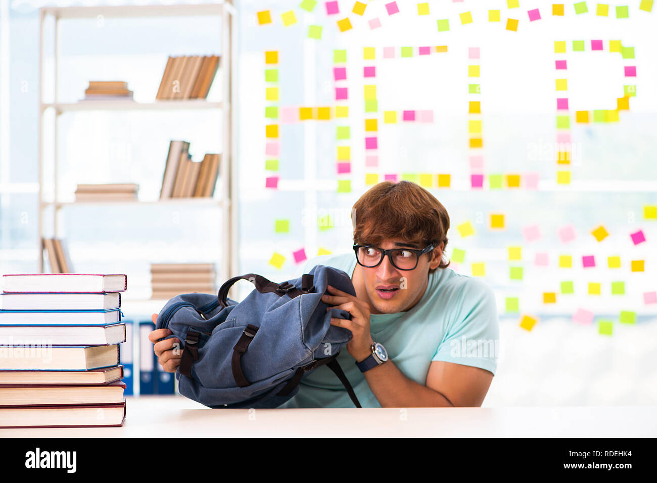 Student preparing for university exams Stock Photo - Alamy