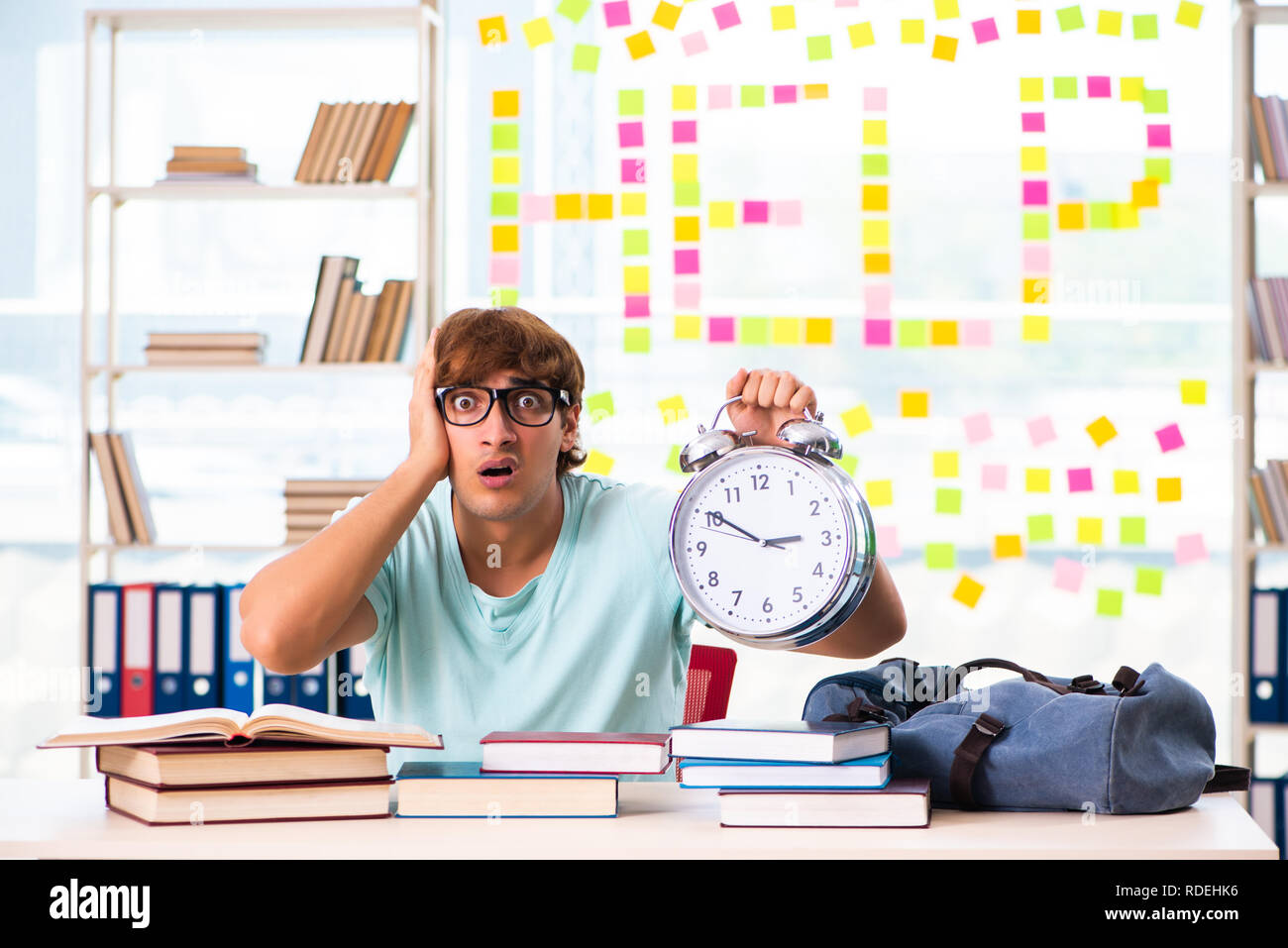 Student preparing for university exams Stock Photo - Alamy