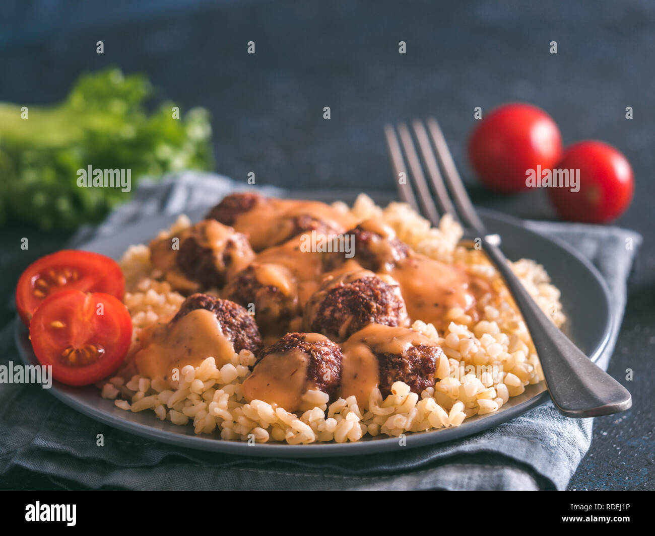 Bulgur dish idea and recipe. Bulgur with homemade roasted beef ...