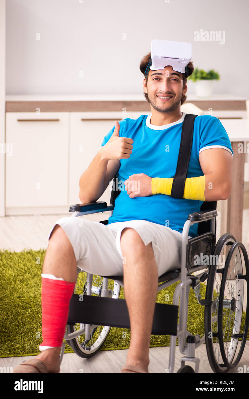 Injured man recovering from his injury Stock Photo - Alamy