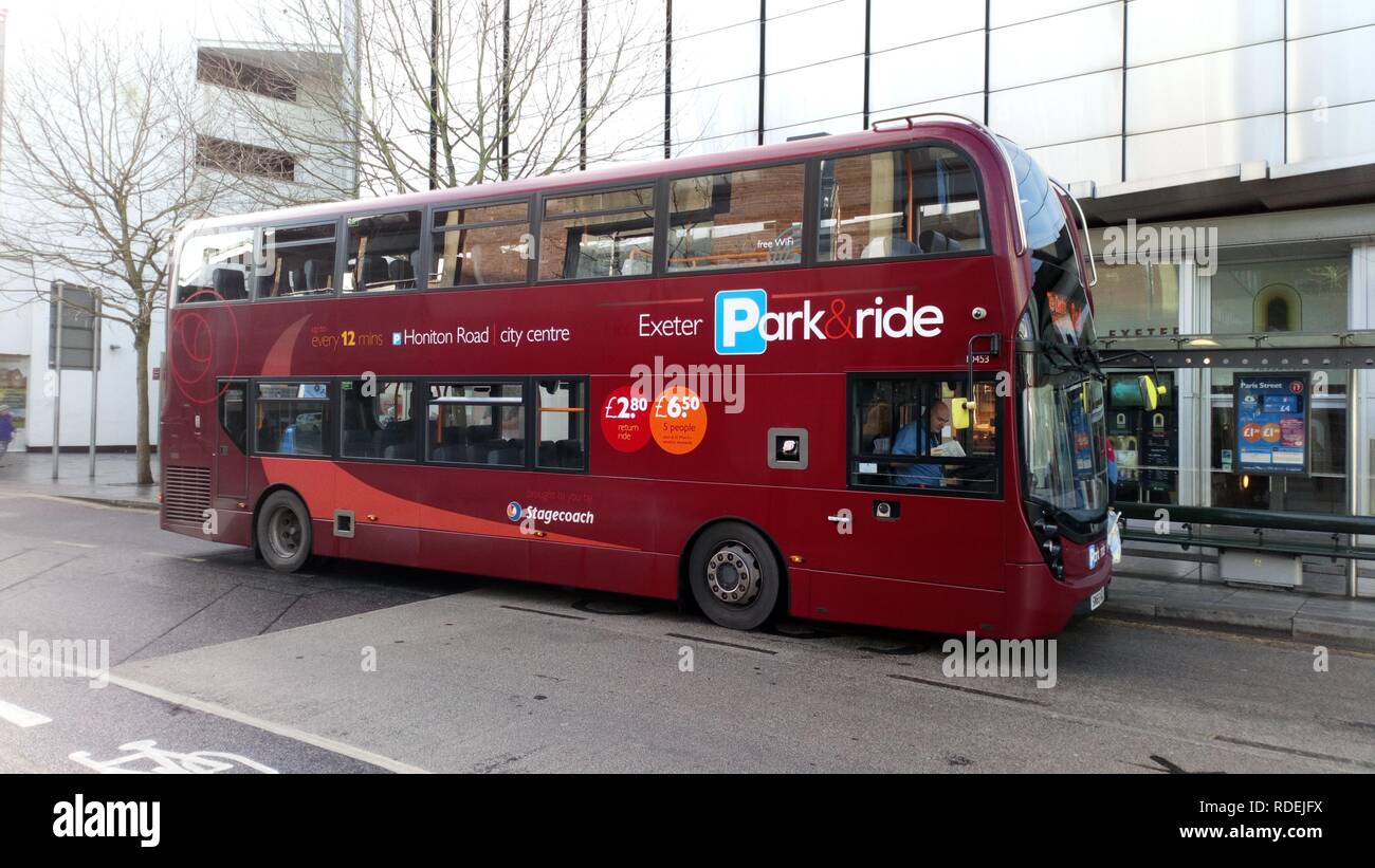 A Stagecoach Bus operating the Park and Ride route, Exeter city centre ...