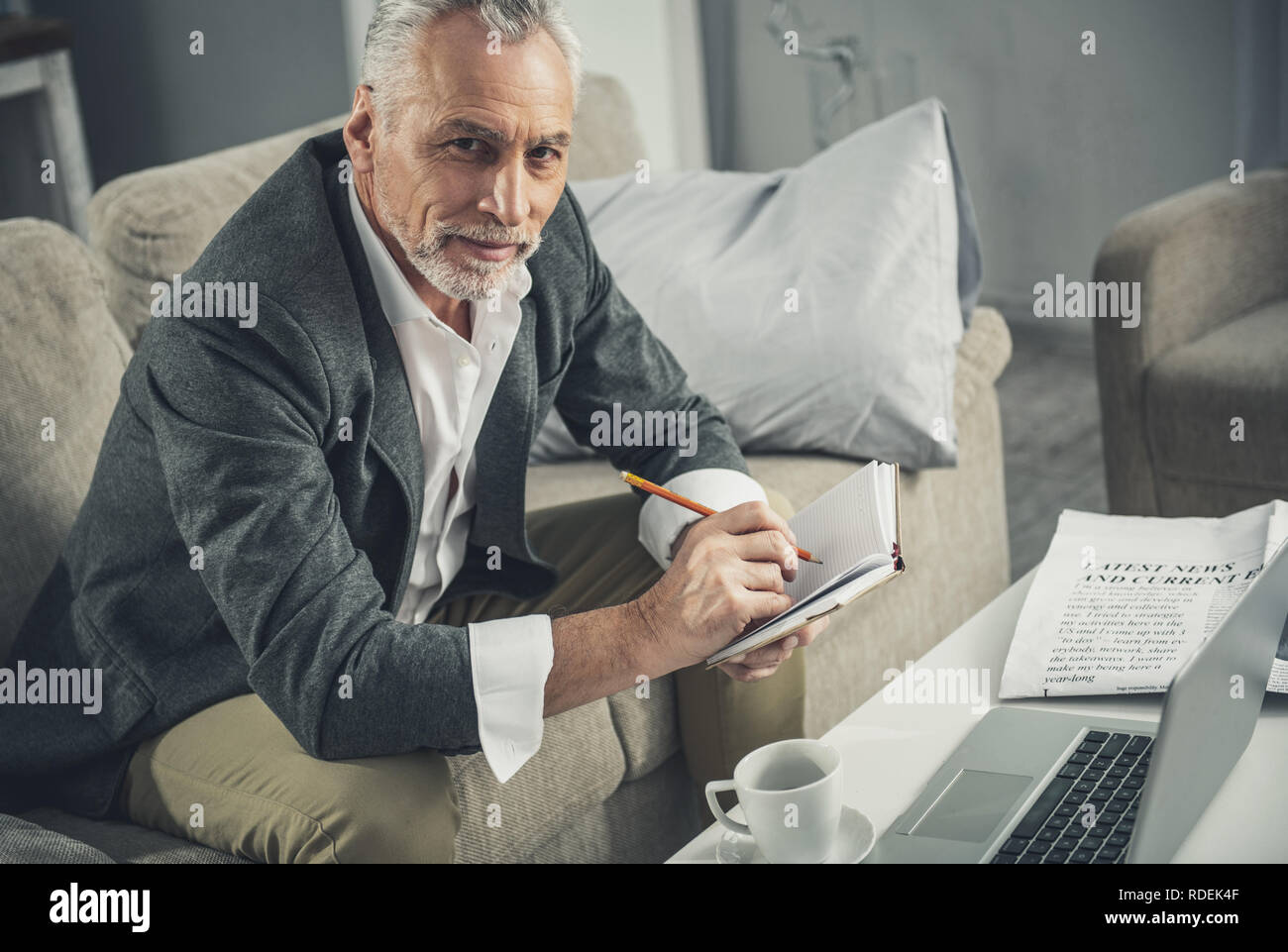 Remote journalist working from home Stock Photo - Alamy