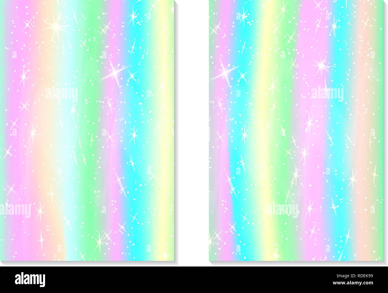Unicorn rainbow background. Holographic sky in pastel color. Bright ...