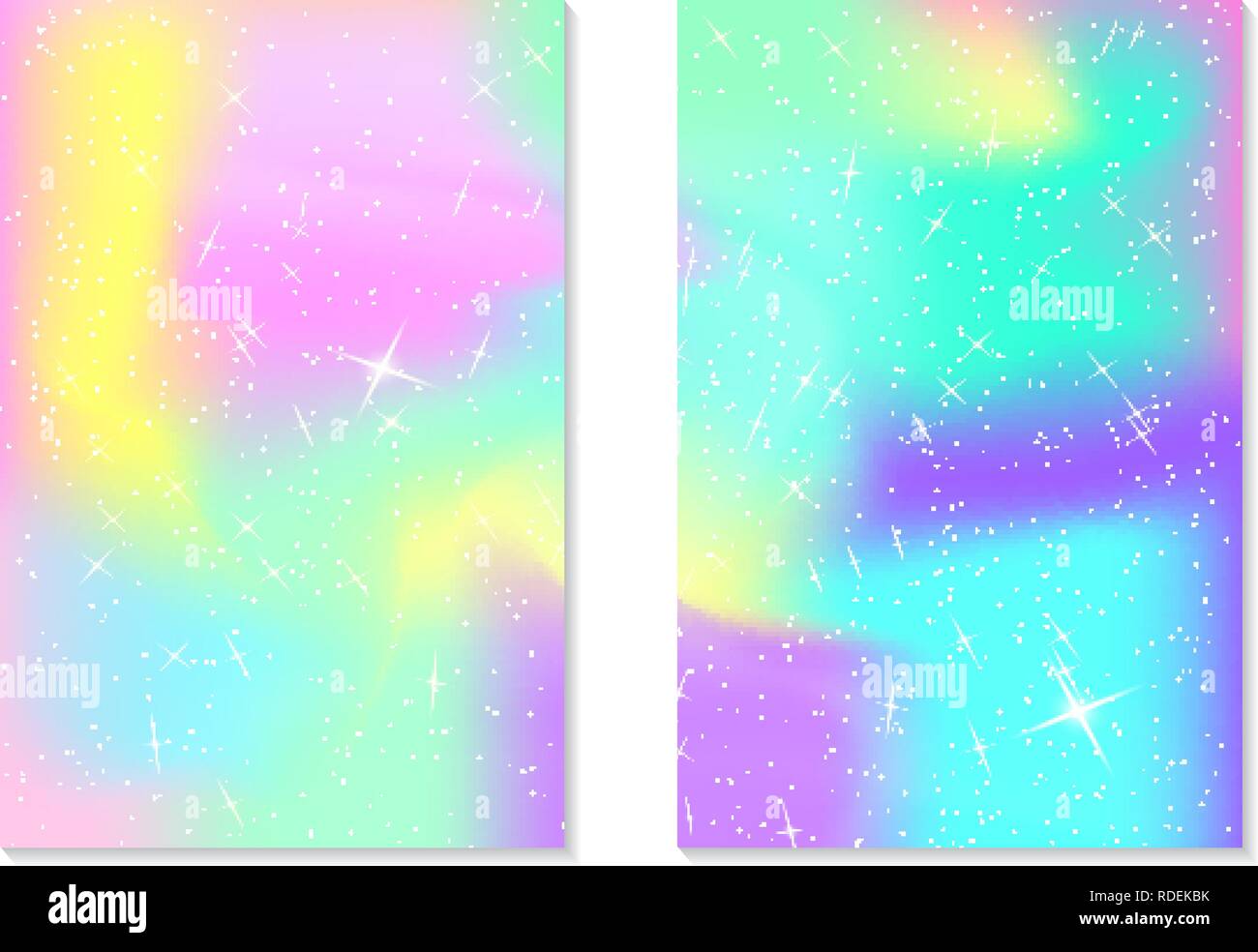 Unicorn rainbow background. Holographic sky in pastel color. Bright ...