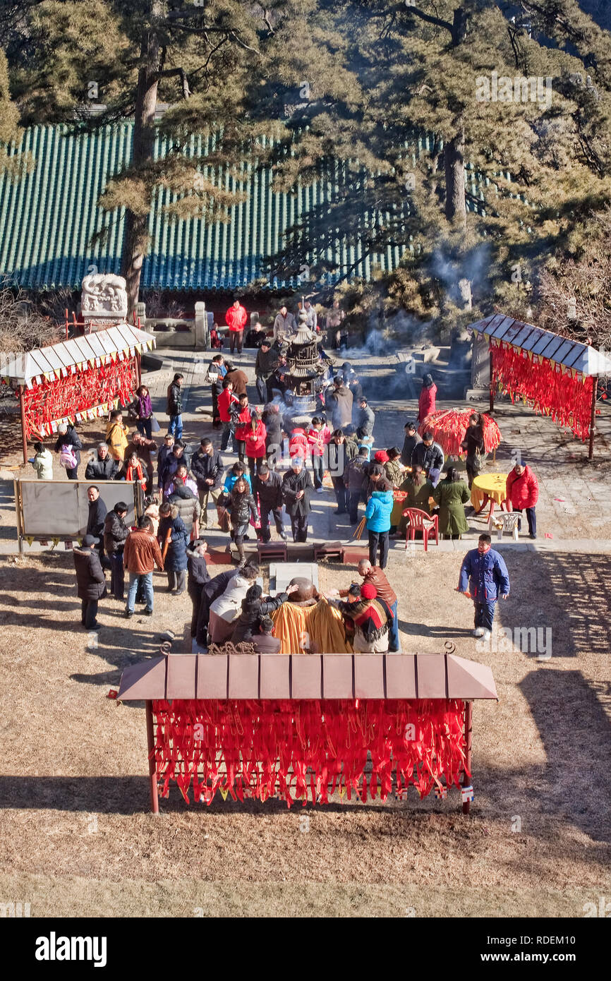 Crowd at Jietai Buddhist Temple on Chinese New Year, a festival that ...