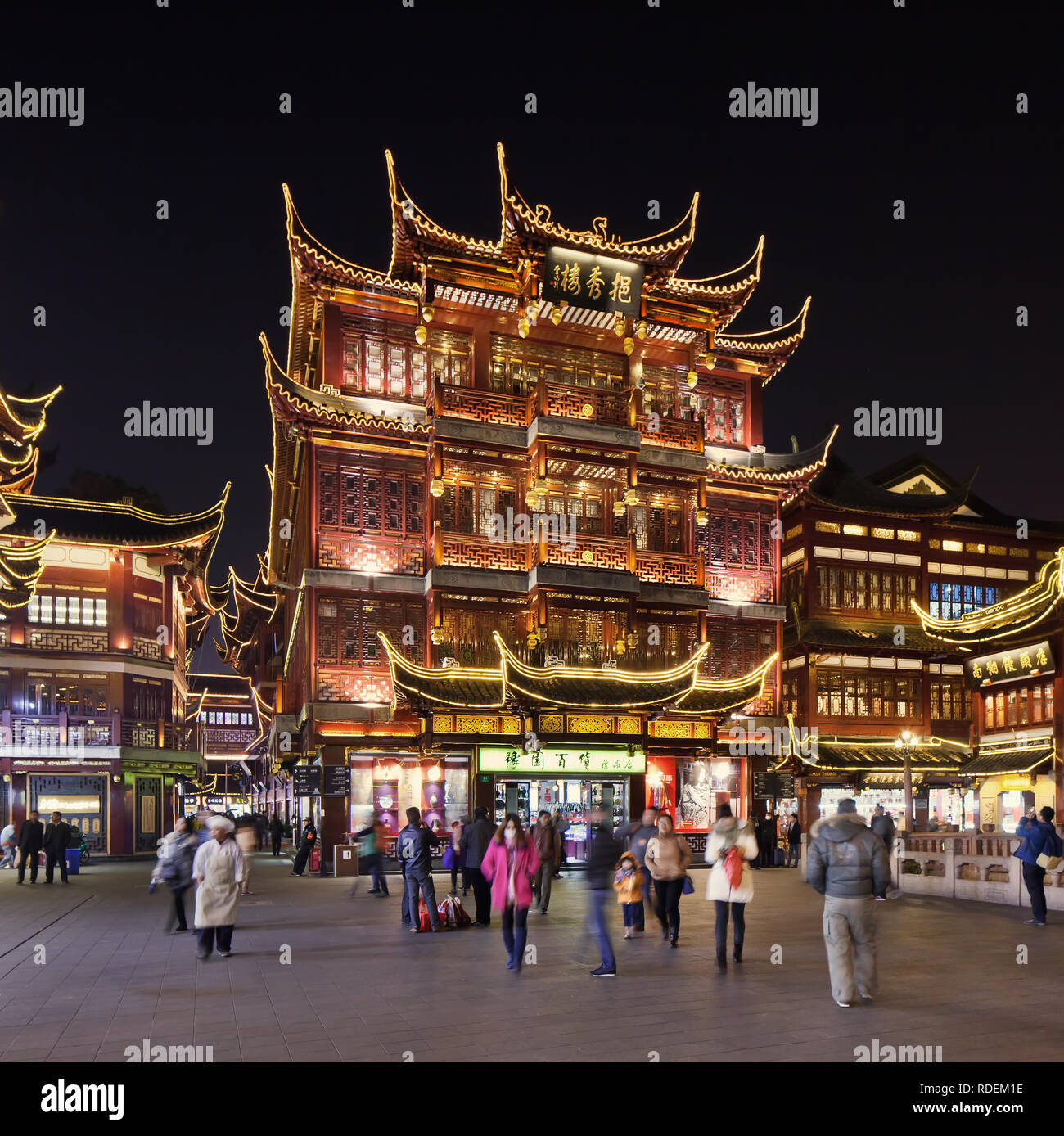 Shi Zi Ling area at night. Ancient area Shi Zi Ling is popular among ...