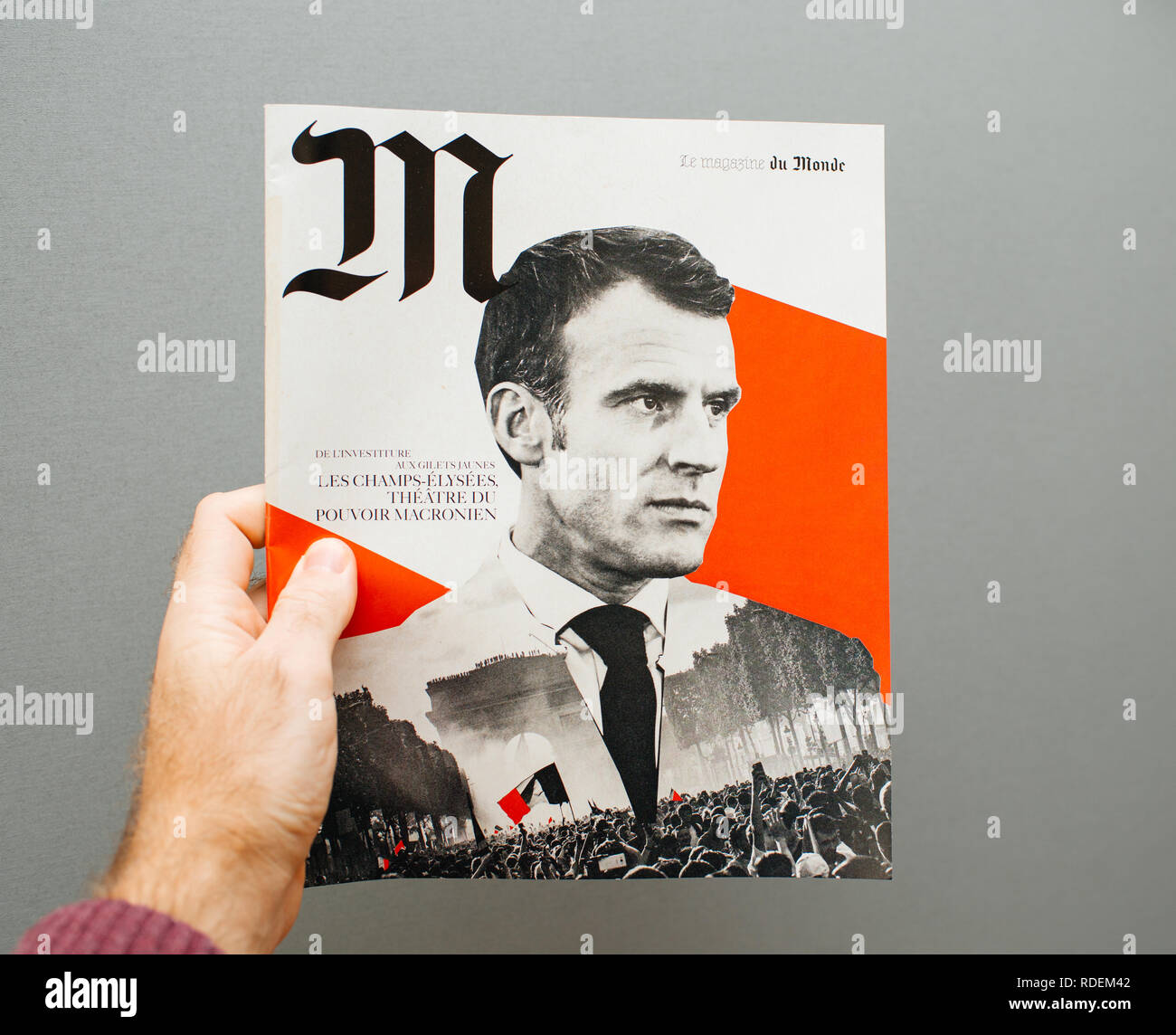 Paris, France - Jan 2, 2019: M le magazine du monde with controversial ...