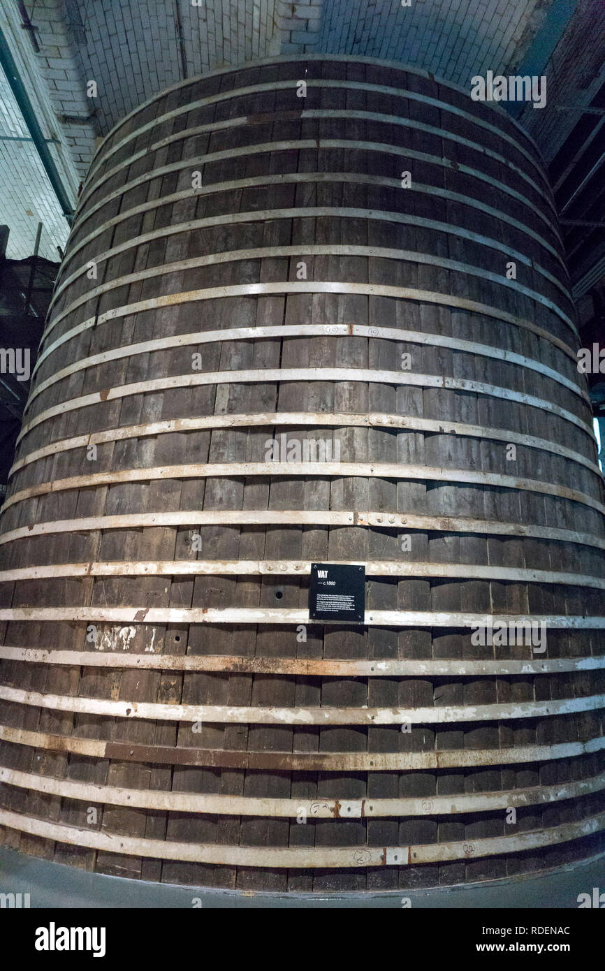 A old VAT on display at the Guinness Storehouse Brewery in Dublin ...