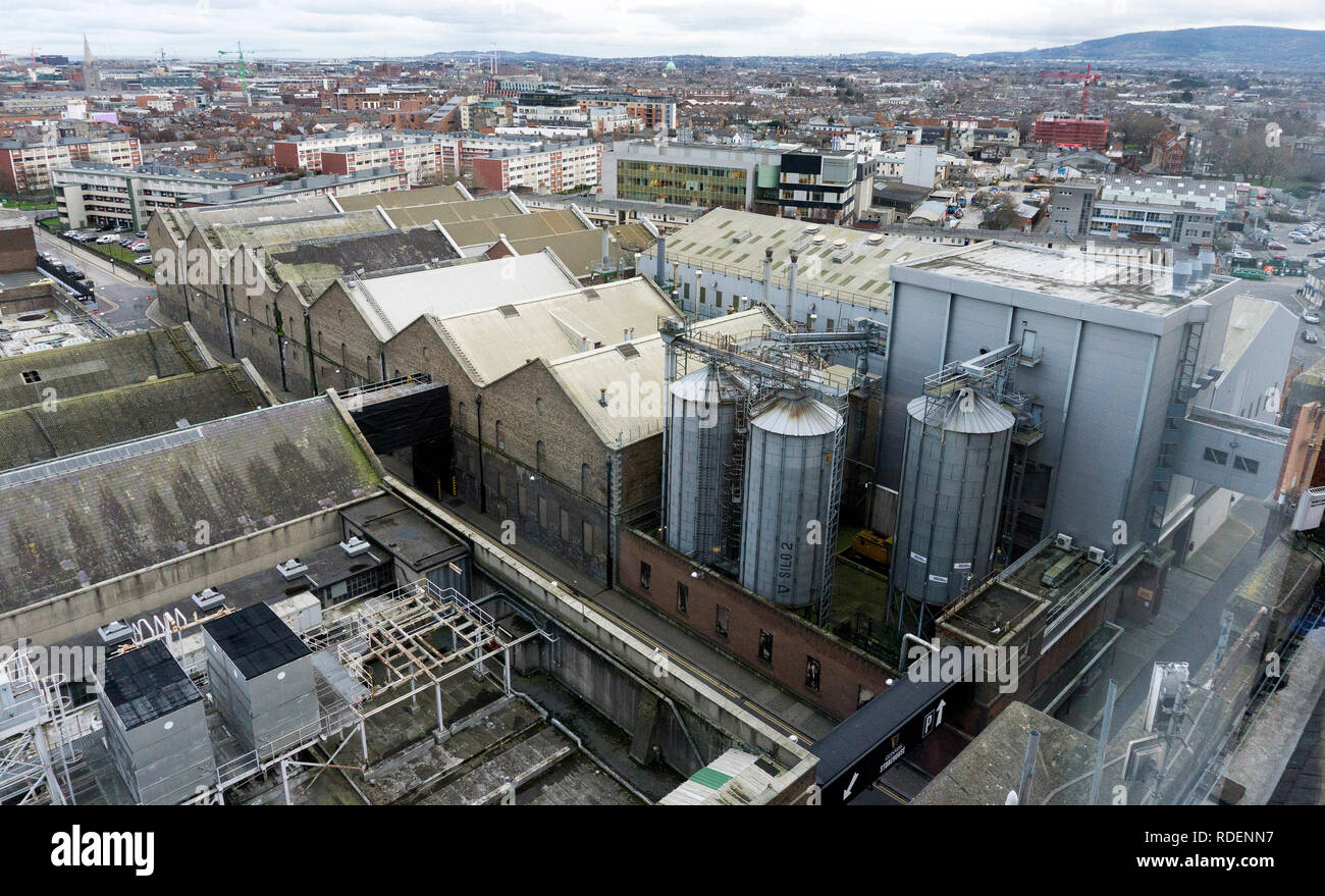 St James Gate Brewery view from the Gravity Bar at the Guinness ...