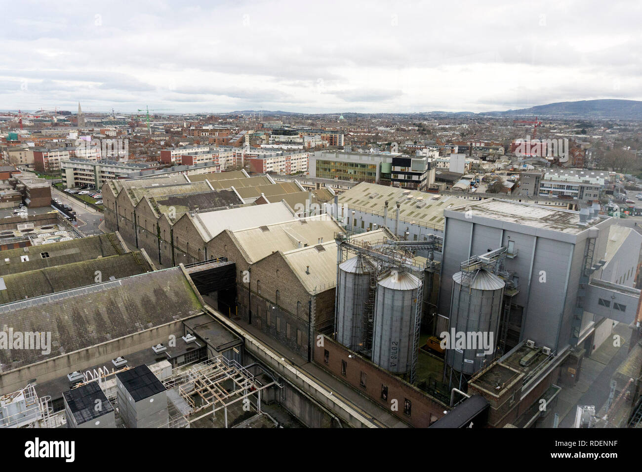 St James Gate Brewery view from the Gravity Bar at the Guinness ...