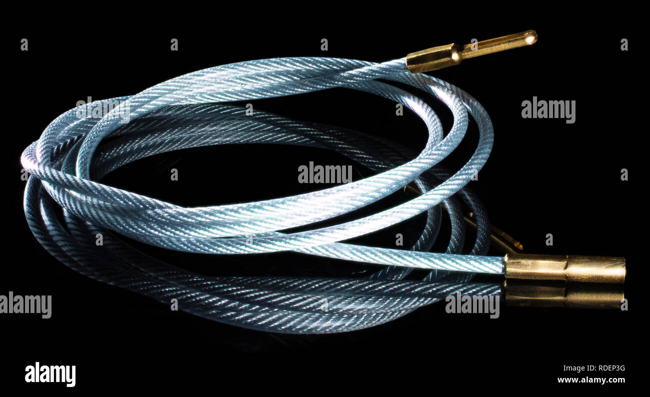 Coiled steel cable that is used for cleaning firearm barrels Stock ...